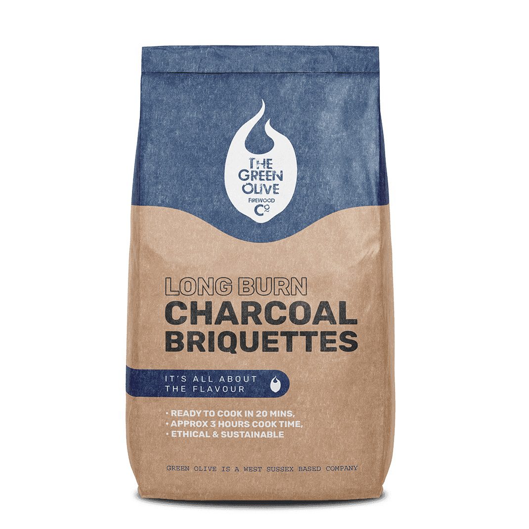 Green Olive Long Burn BBQ Charcoal Briquettes 4kg - Hillier
