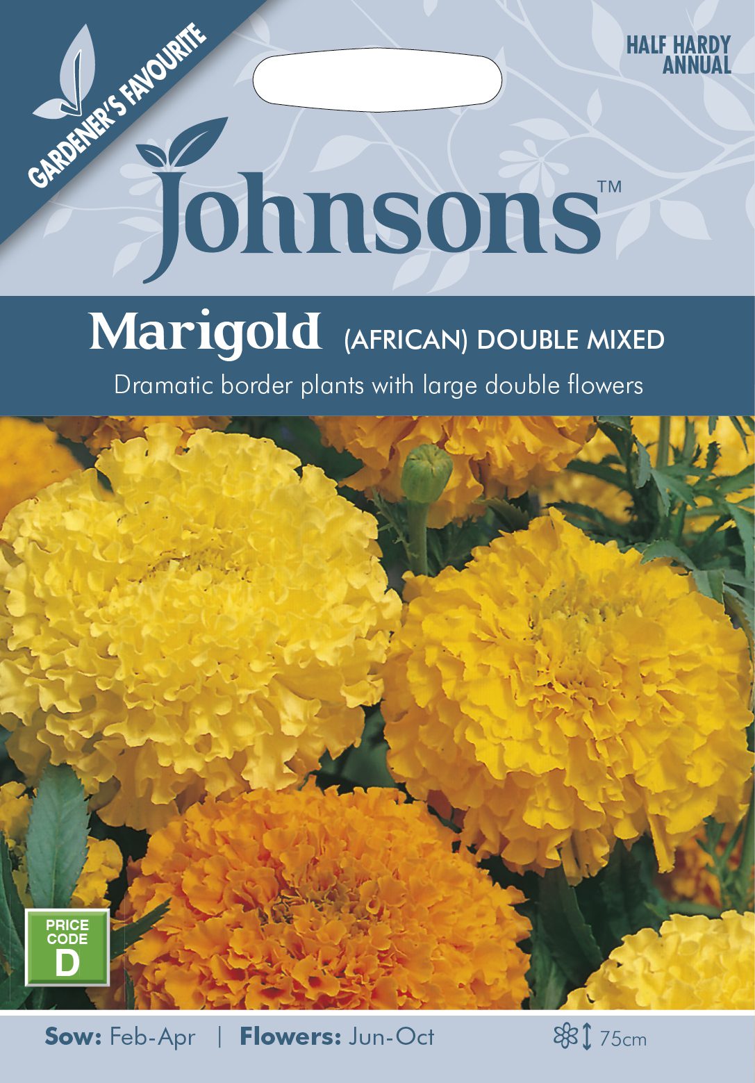 Johnsons Marigold Double Mixed Seeds - Hillier