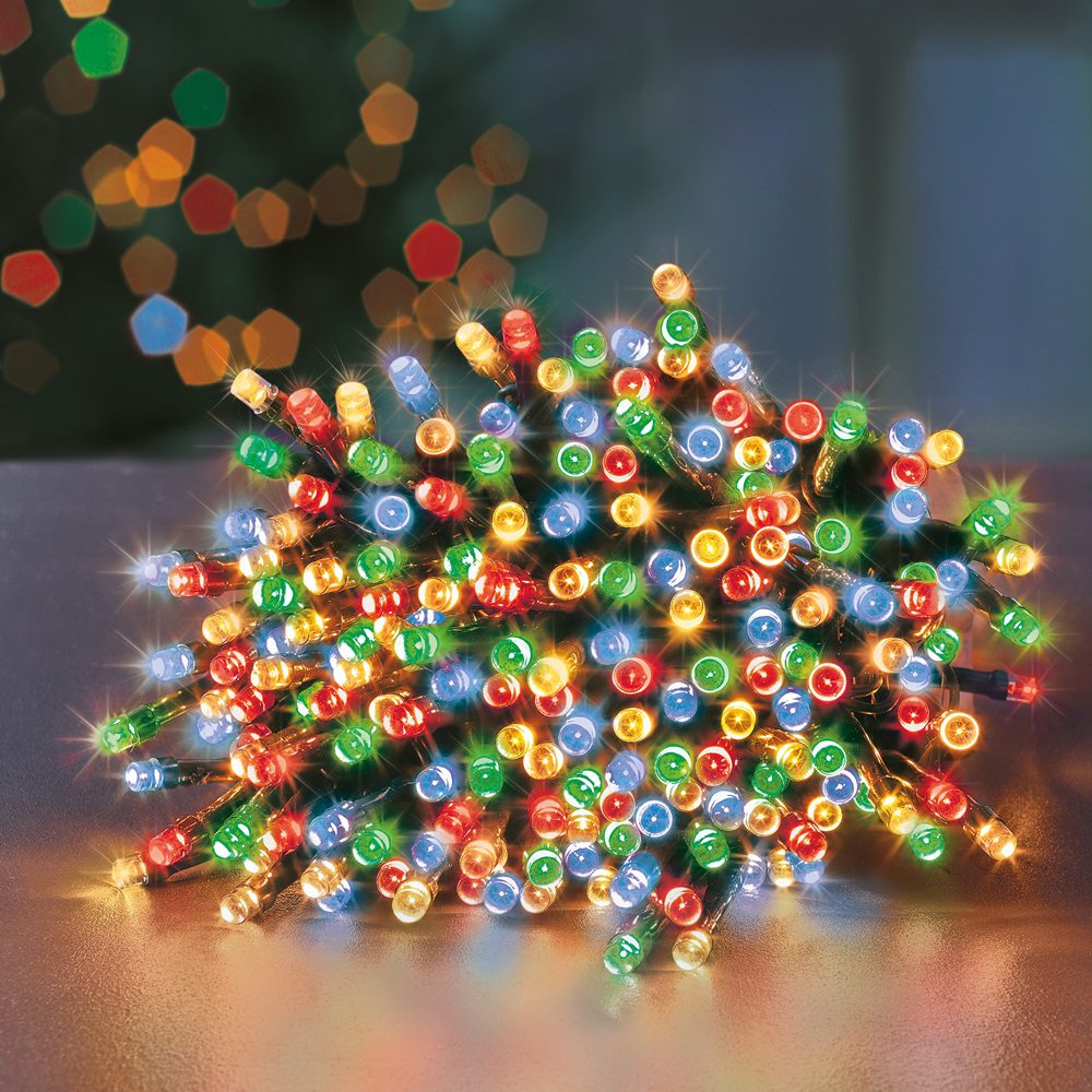 SupaBrights 200 LED Multicolour Christmas Lights 16m - Hillier
